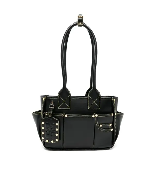 GANNI Posy Studded Shoulder Bag - Black