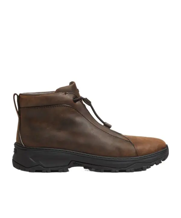 Zegna Triple Stitch Vetta Leather Boots - Brown