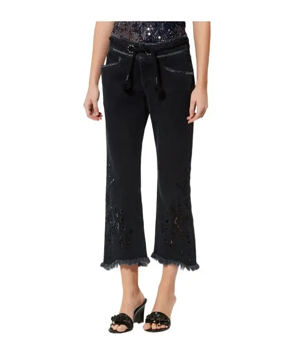 Isabel Marant Étoile Embroidered Frayed Hem Jeans