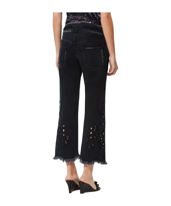 Isabel Marant Étoile Embroidered Frayed Hem Jeans