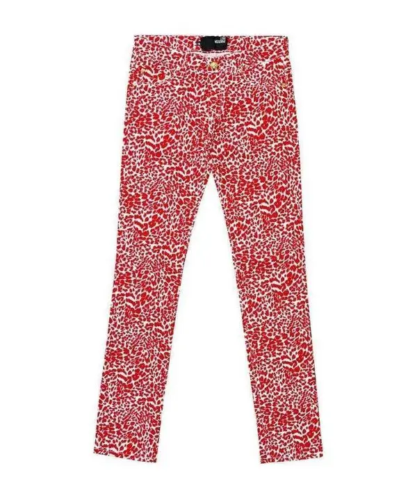 Moschino Leopard Print Jeans - Red