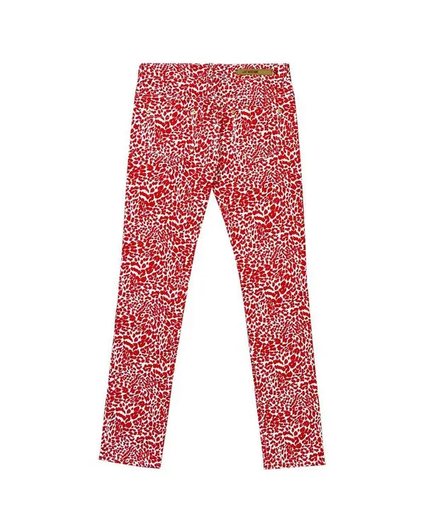 Moschino Leopard Print Jeans - Red