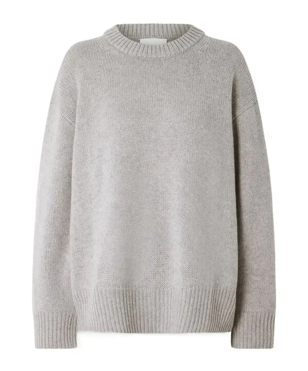 LISA YANG Renske Cashmere Crew Neck Sweater - Grey
