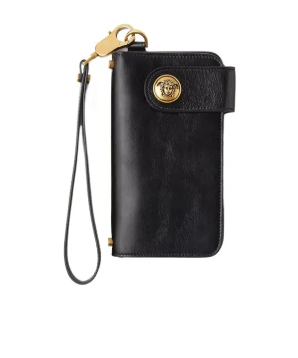 Versace Emblème Long Wallet - Black