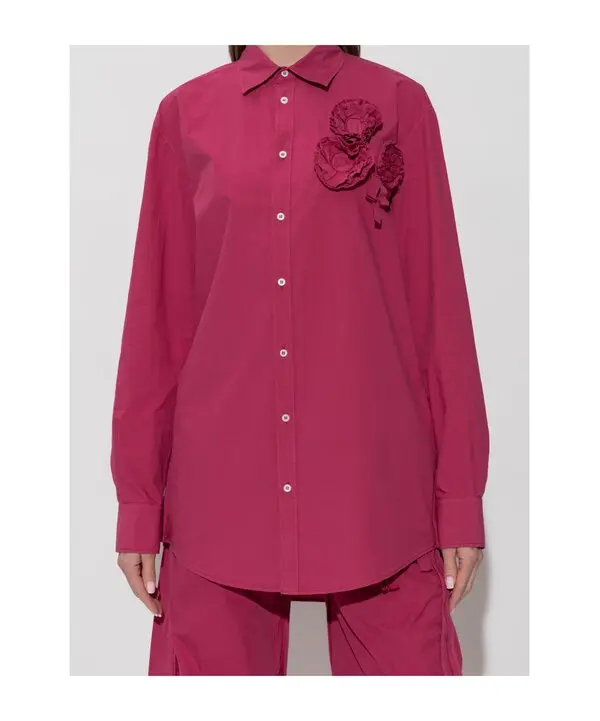 Dsquared2 Floral Appliqué Long Sleeve Shirt