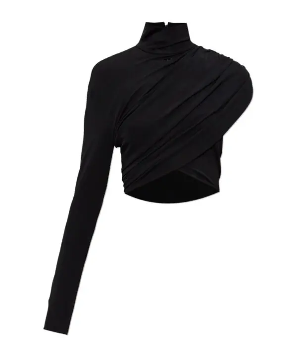 COURREGES Asymmetrical Cut Top - Black