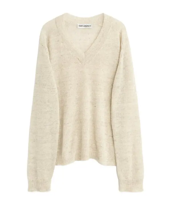 Our Legacy Rue V-neck Knitted Jumper - Nude
