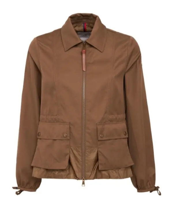 Moncler Adenium Hooded Tech Cotton Jacket - Brown