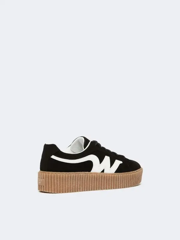 Max Mara Split Leather Logo Sneakers