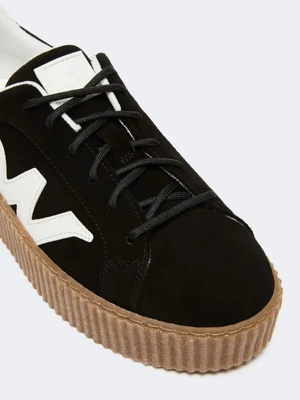 Max Mara Split Leather Logo Sneakers