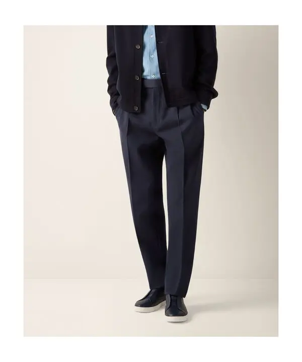 Zegna Pleated Trousers - Navy Blue