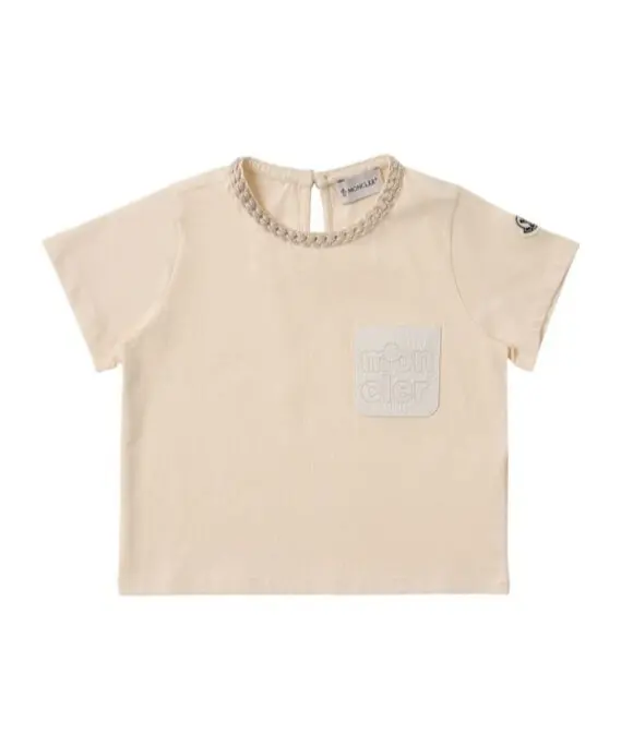Moncler Logo Pocket T-shirt - Nude