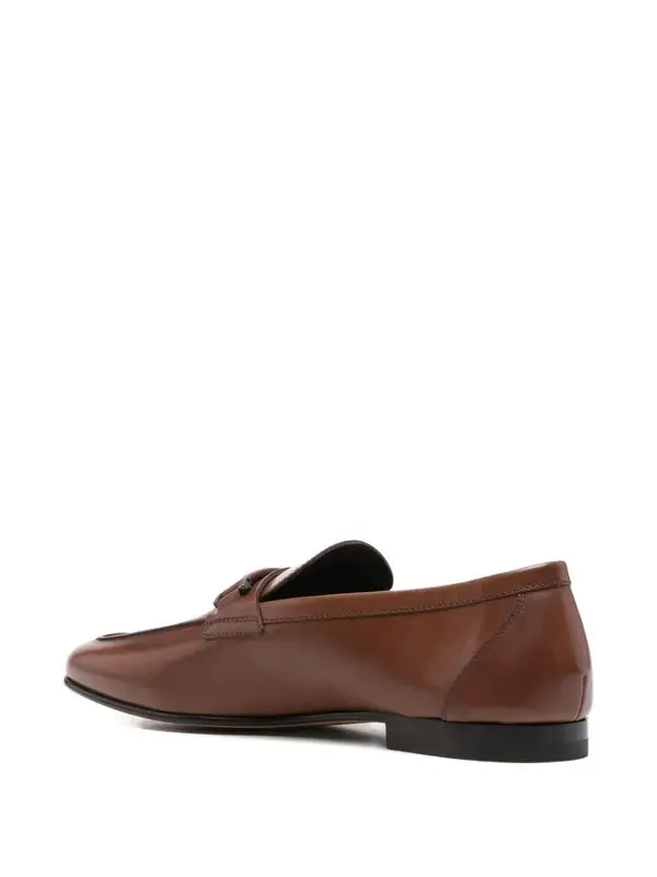 TOD'S Penny Strap Leather Loafers - Brown