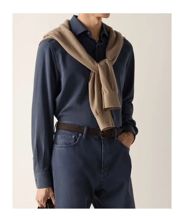 Zegna Long-sleeve Buttoned Shirt - Deep Indigo
