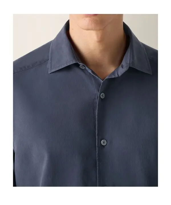 Zegna Long-sleeve Buttoned Shirt - Deep Indigo