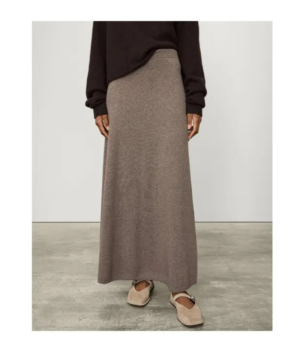 LISA YANG Torie A-line Midi Skirt - Gray