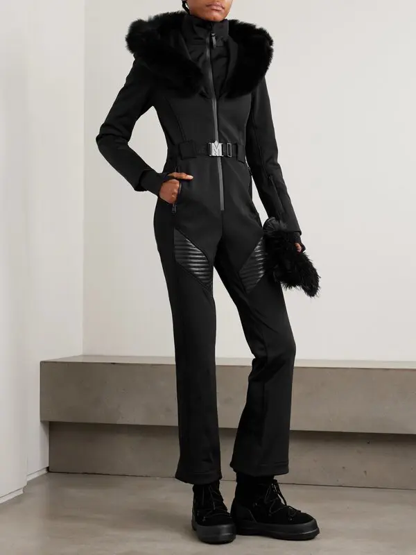 Mackage Hooded Ski Suit With Fur Trim And Wool Accents