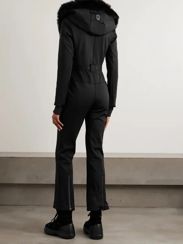 Mackage Hooded Ski Suit With Fur Trim And Wool Accents