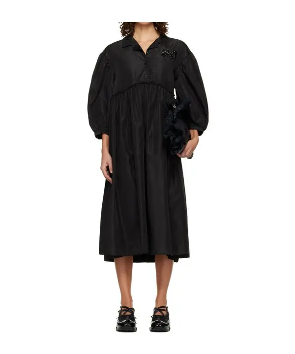 Simone Rocha Embellished Puff Sleeve Shirt Dress