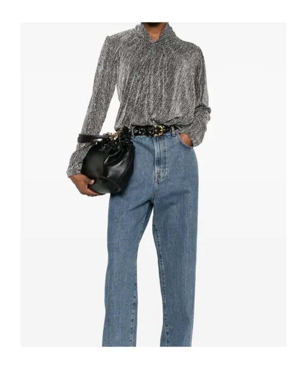 IRO PARIS Long Sleeve Blouse With V-neck And Back Zip - Gray