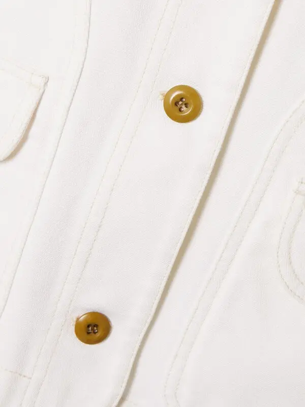 DÔEN Pascual Corduroy-trimmed Cotton Jacket - White