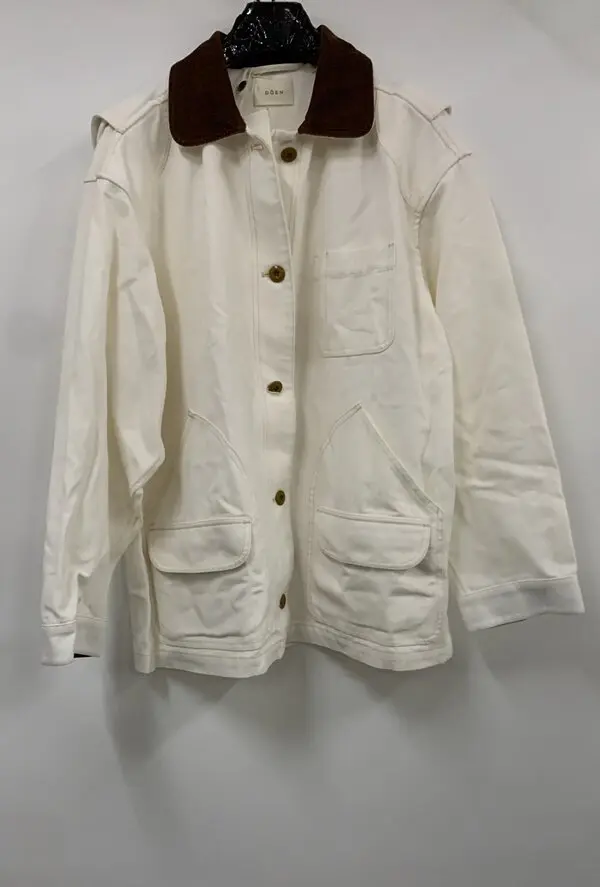 DÔEN Pascual Corduroy-trimmed Cotton Jacket - White