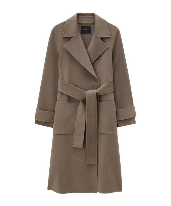 JOSEPH Belted Wrap Coat - Green