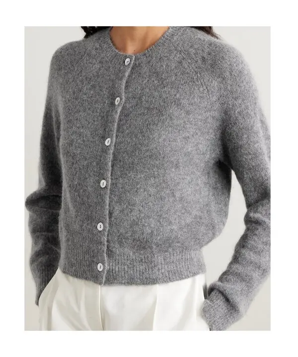 DÔEN Petra Knitted Cardigan - Light Gray