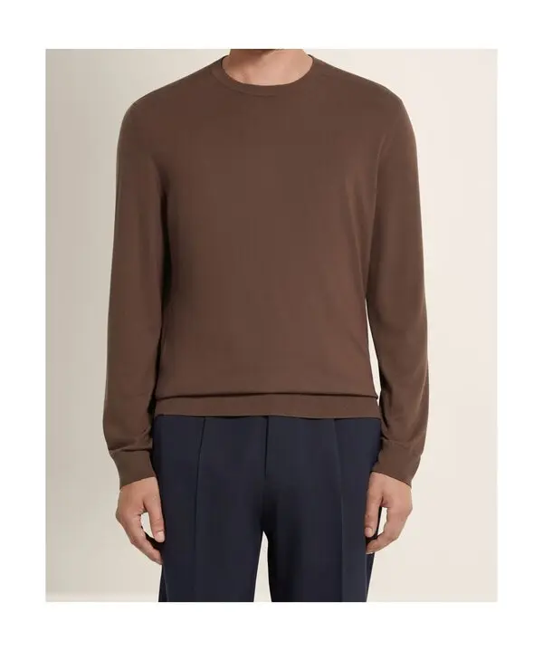 Zegna Vellus Aureum Crewneck Sweater - Brown