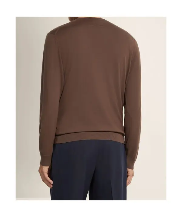 Zegna Vellus Aureum Crewneck Sweater - Brown