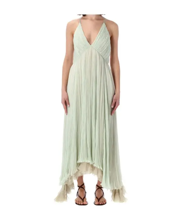 Alberta Ferretti Pleated Maxi Dress