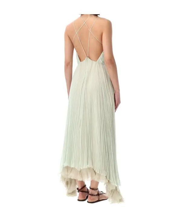Alberta Ferretti Pleated Maxi Dress
