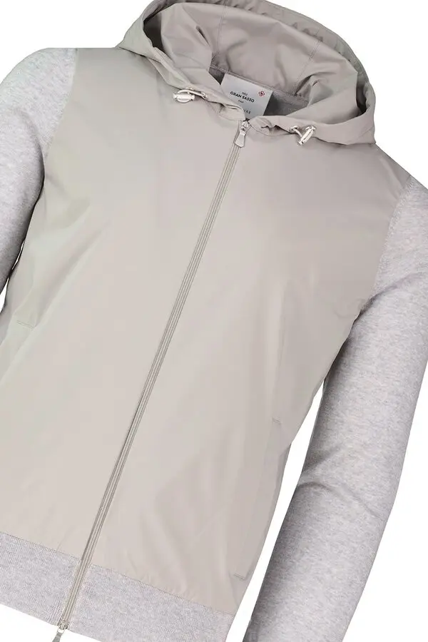 GRAN SASSO Long Sleeve Hooded Zip Jacket - White