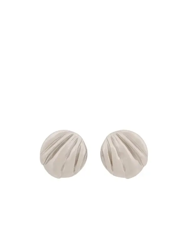 Chloé Pleats Clip-on Earrings In Silver Brass - Yellow