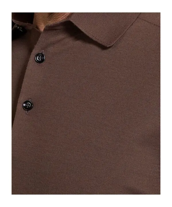 Zegna Long-sleeved Polo Shirt - Brown