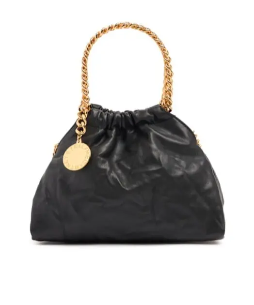 Stella McCartney Mini Crinkled Drawstring Bag - Black