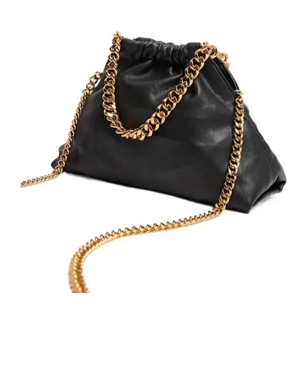 Stella McCartney Mini Crinkled Drawstring Bag - Black