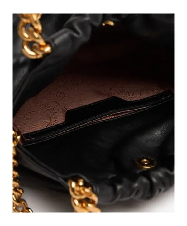 Stella McCartney Mini Crinkled Drawstring Bag - Black