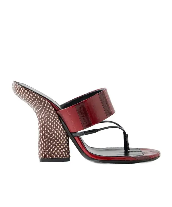 Dries Van Noten Polka Dot Block Heel Mules - Red