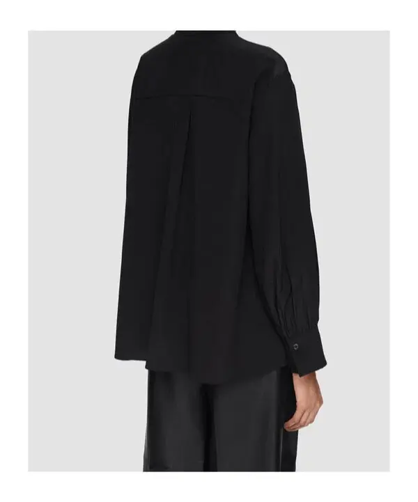 JOSEPH V-neck Balloon Sleeve Blouse - Black