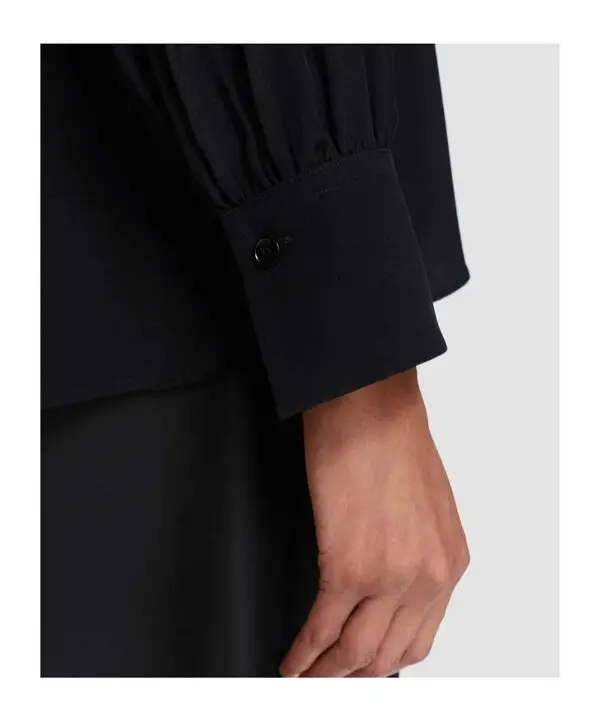 JOSEPH V-neck Balloon Sleeve Blouse - Black
