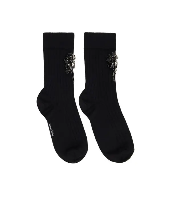 Simone Rocha Crystal Embellished Poppy Socks - Black