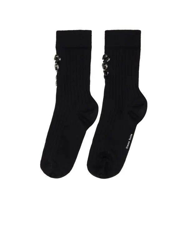 Simone Rocha Crystal Embellished Poppy Socks - Black