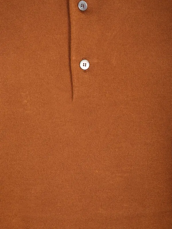Zegna Fine Knit Polo Shirt - Deep Brown
