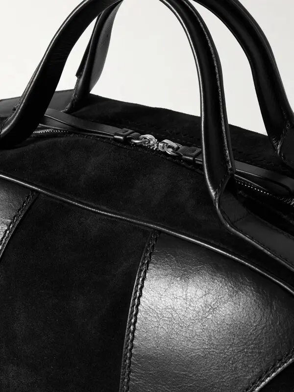 Dries Van Noten Suede And Leather Travel Bag - Black