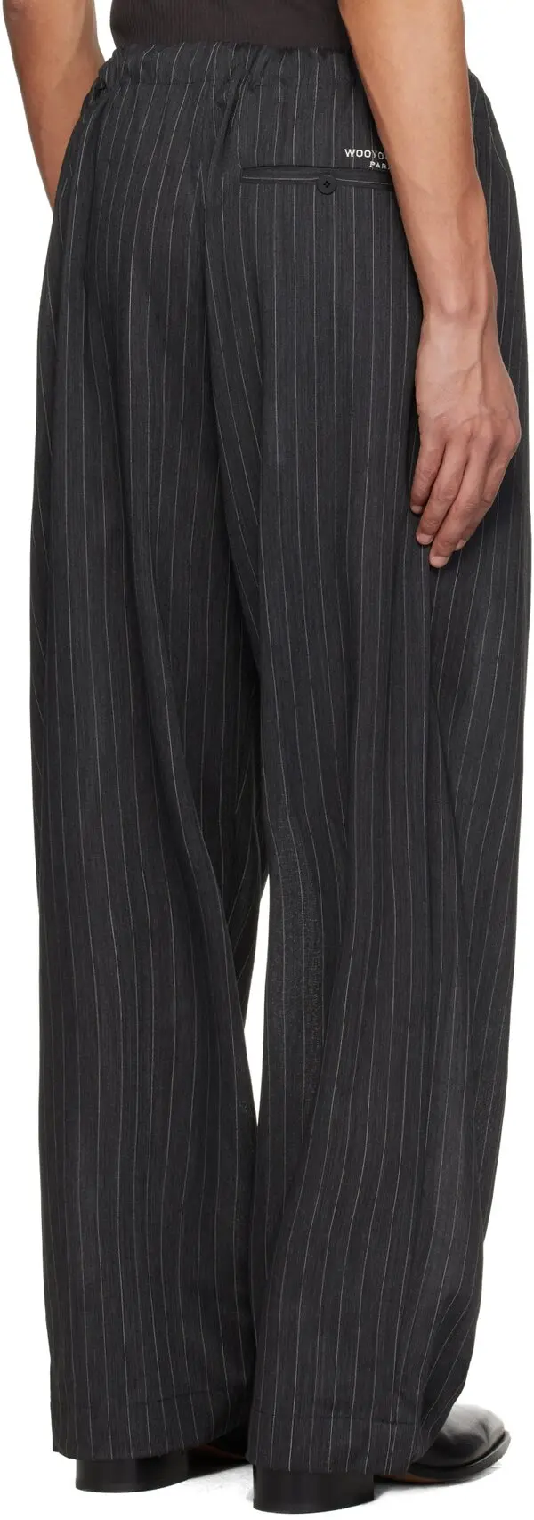 WOOYOUNGMI Pin Stripe Pleated Trousers