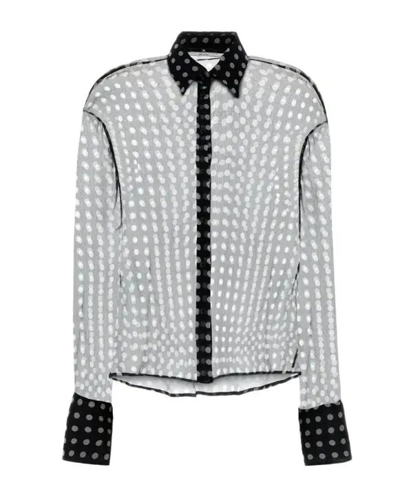 Ermanno Scervino Polka Dot Sheer Shirt - Gray