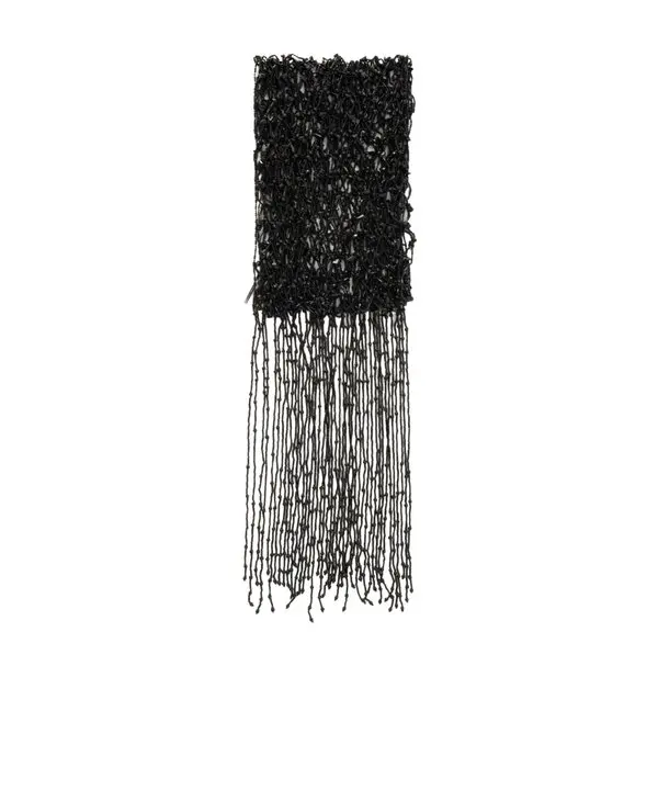 Dries Van Noten Tassel-decorated Beaded Scarf - Black