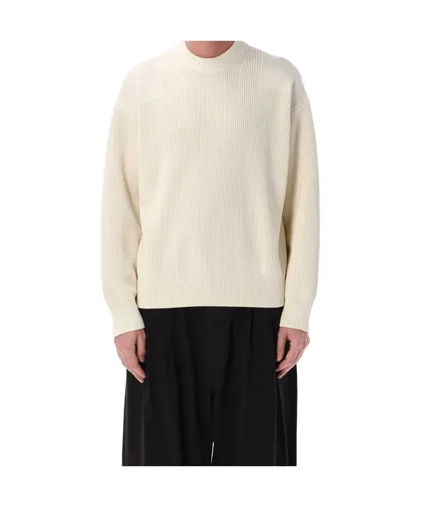 Studio Nicholson Combo Panel Knit Sweater - Parchment