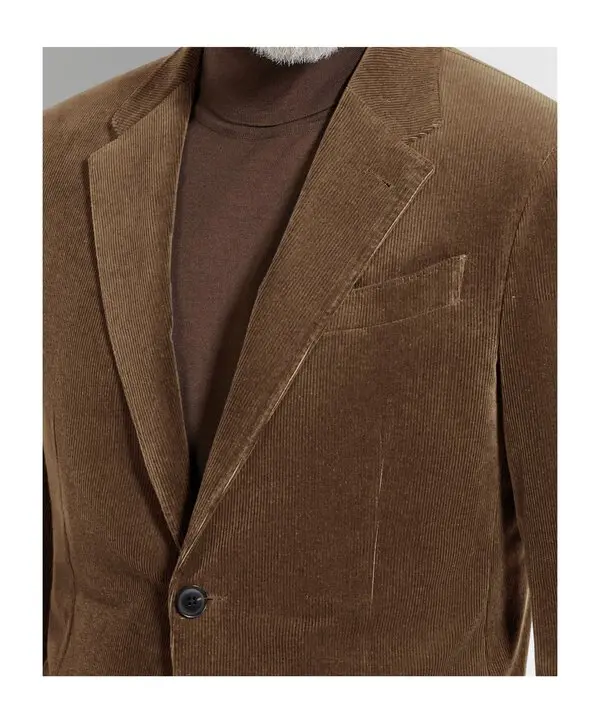 Zegna Single-breasted Corduroy Jacket - Brown